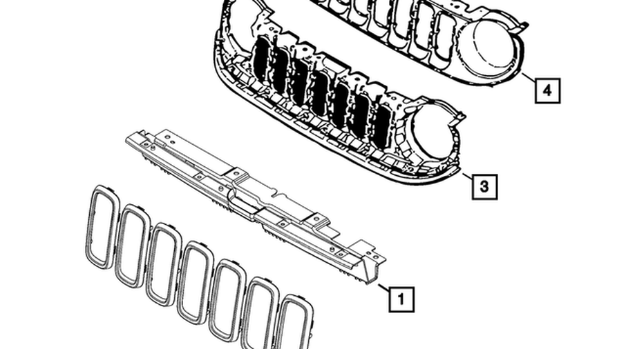 Radiator Grille, Renegade (5XB17LXHAA) | Jeepey - Jeep parts, spares ...