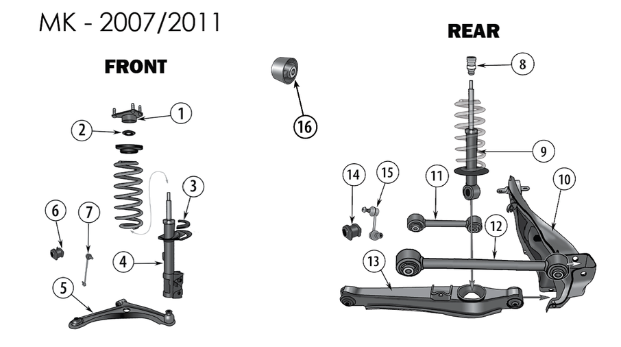 Rear Suspension Trailing Link (Left) (5272715AD) | Jeepey - Jeep parts ...