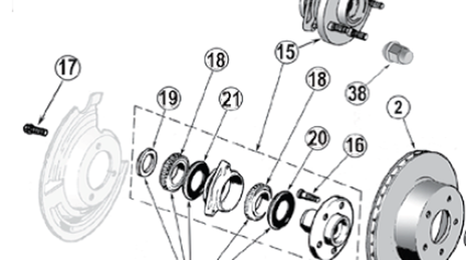 Front Brake Hub Assembly (53007449) | Jeepey - Jeep parts, spares and ...